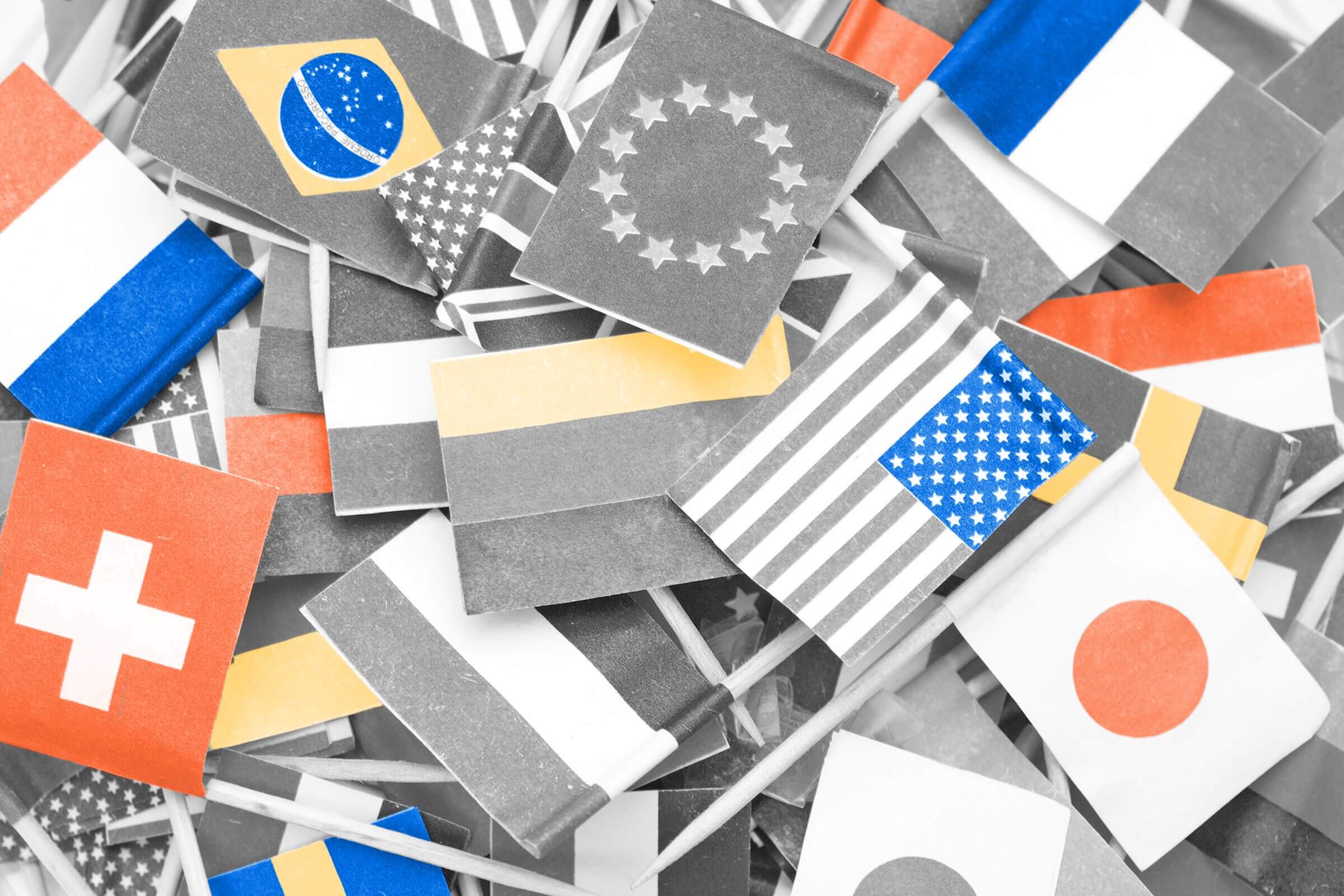 Purple is the rarest color on national flags. - Interesting Facts